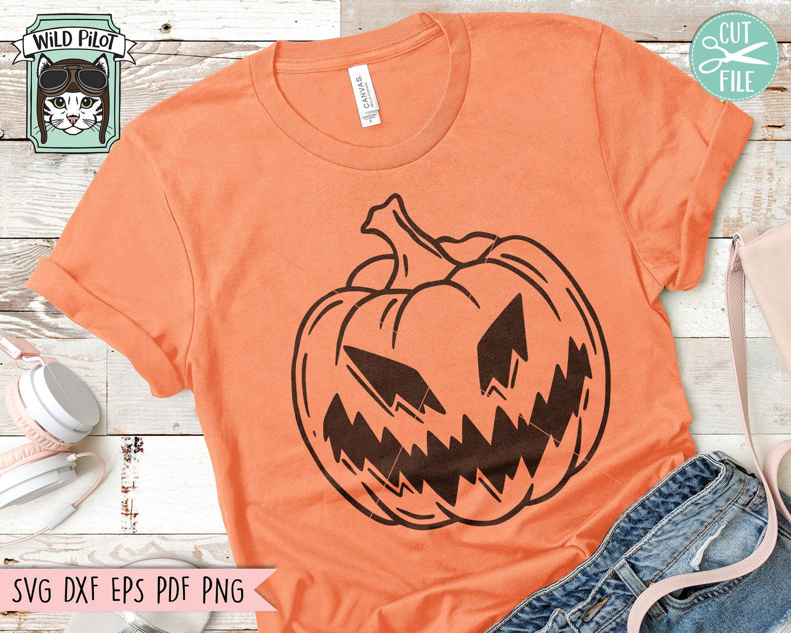 Jack O Lantern SVG File Scary Pumpkin SVG Happy Halloween - Etsy