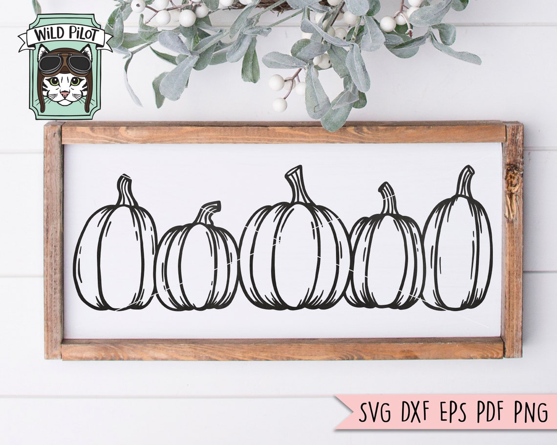 Pumpkin SVG, Row of Pumpkins SVG, Pumpkins Cut File, Thanksgiving Svg ...