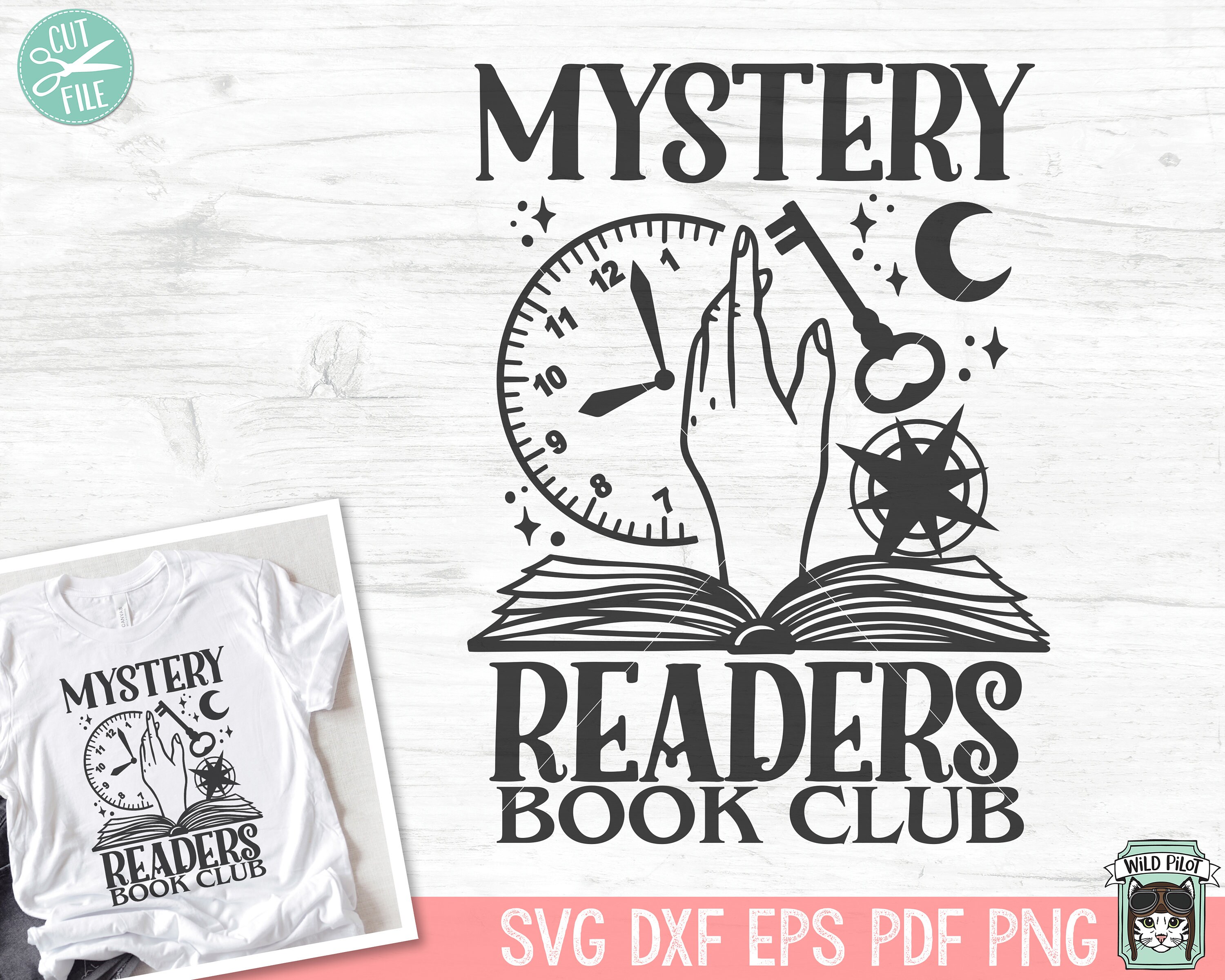 Mystery Readers Book Club SVG, Books SVG, Reading Svg, Mystical Svg ...