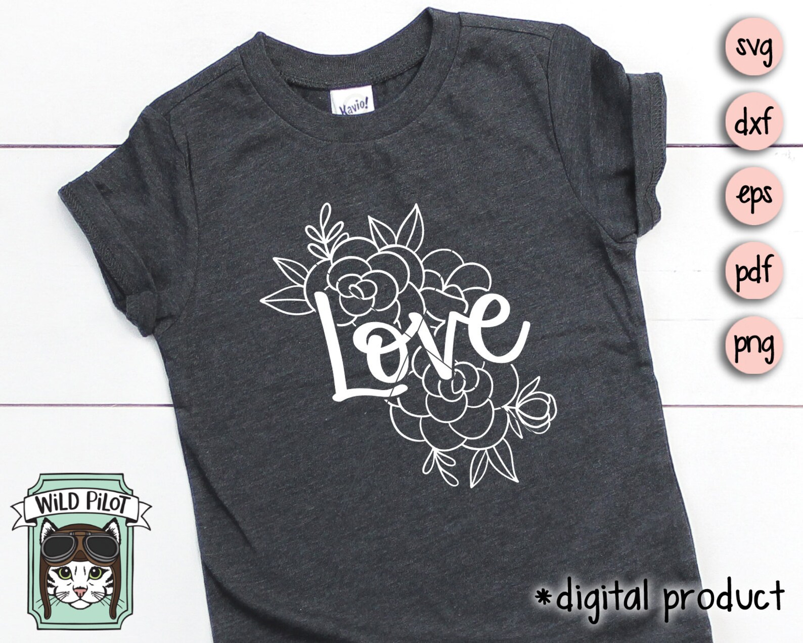 Love SVG File, Love Floral SVG File, Love Flowers SVG, Valentines Day ...