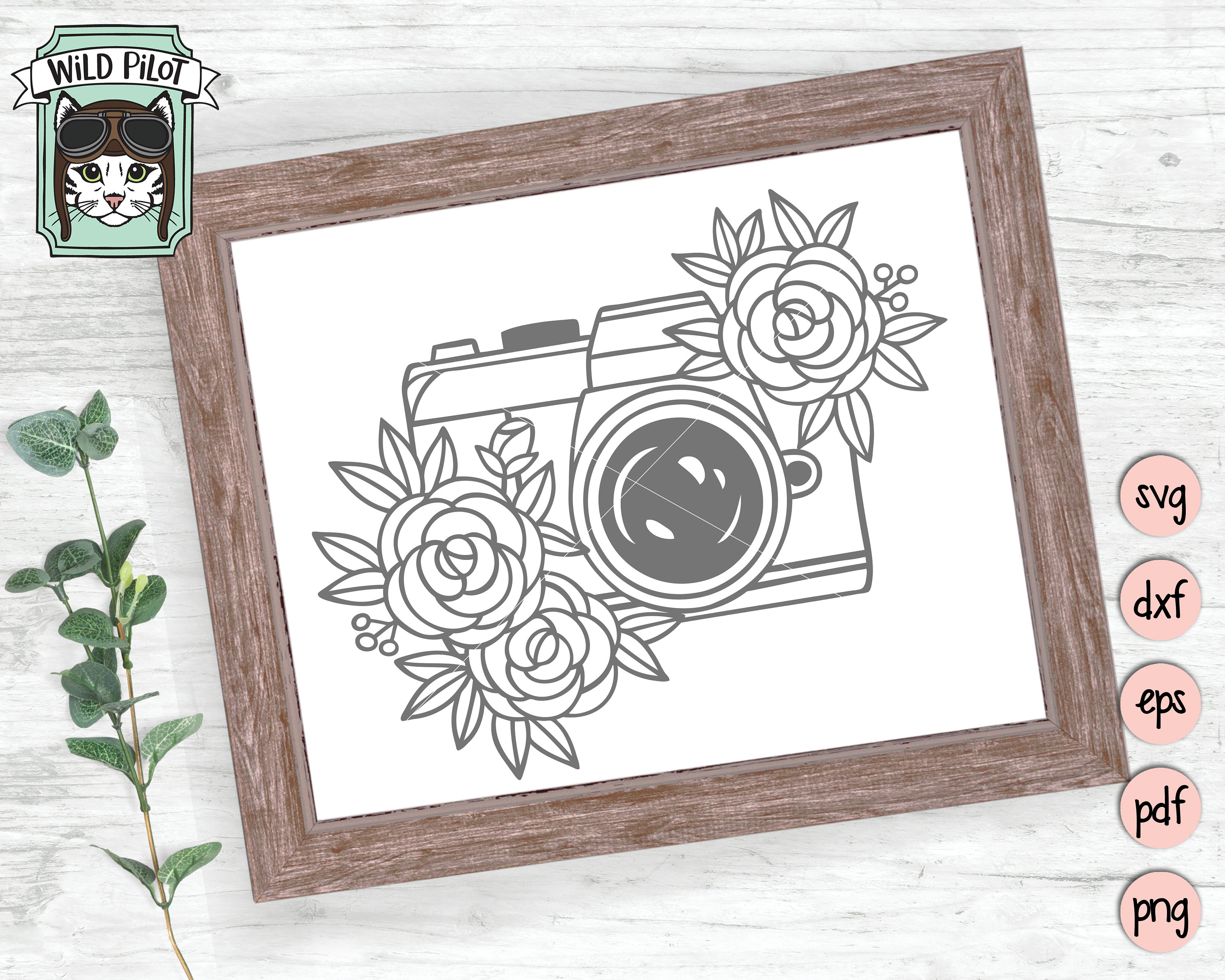 Floral Camera SVG File Flower Camera Cut File Photography | Etsy