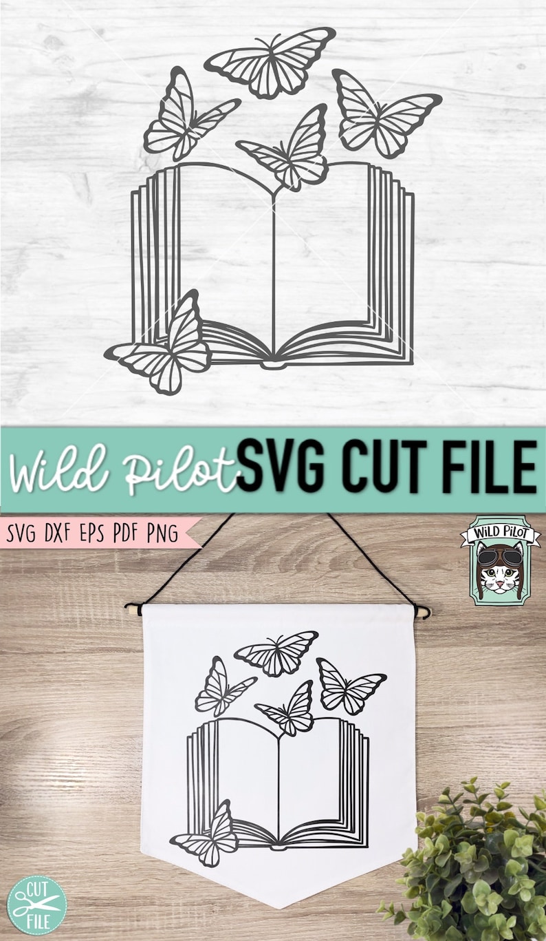Book SVG Reading SVG Butterfly Svg Butterflies Svg Book - Etsy