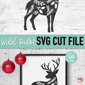 Deer SVG File, Christmas Deer Svg, Deer Cut File, Reindeer Svg File ...