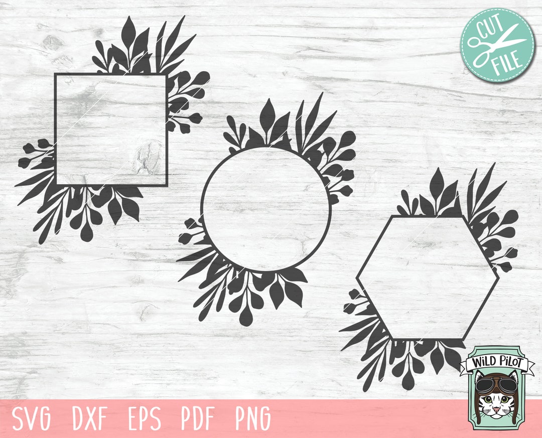 Leaf Frame SVG File, Leaf Monogram Frame, Leaf Border SVG, Leaves Frame ...