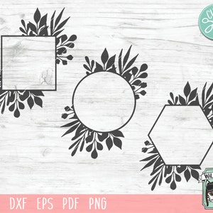 Leaf Frame SVG File, Leaf Monogram Frame, Leaf Border SVG, Leaves Frame ...
