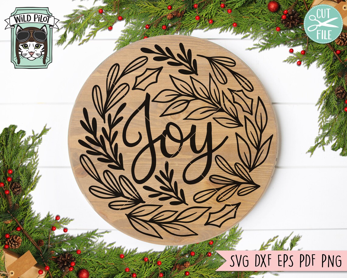 Christmas SVG File, Joy Svg, Christmas Round SVG File, Round Christmas ...