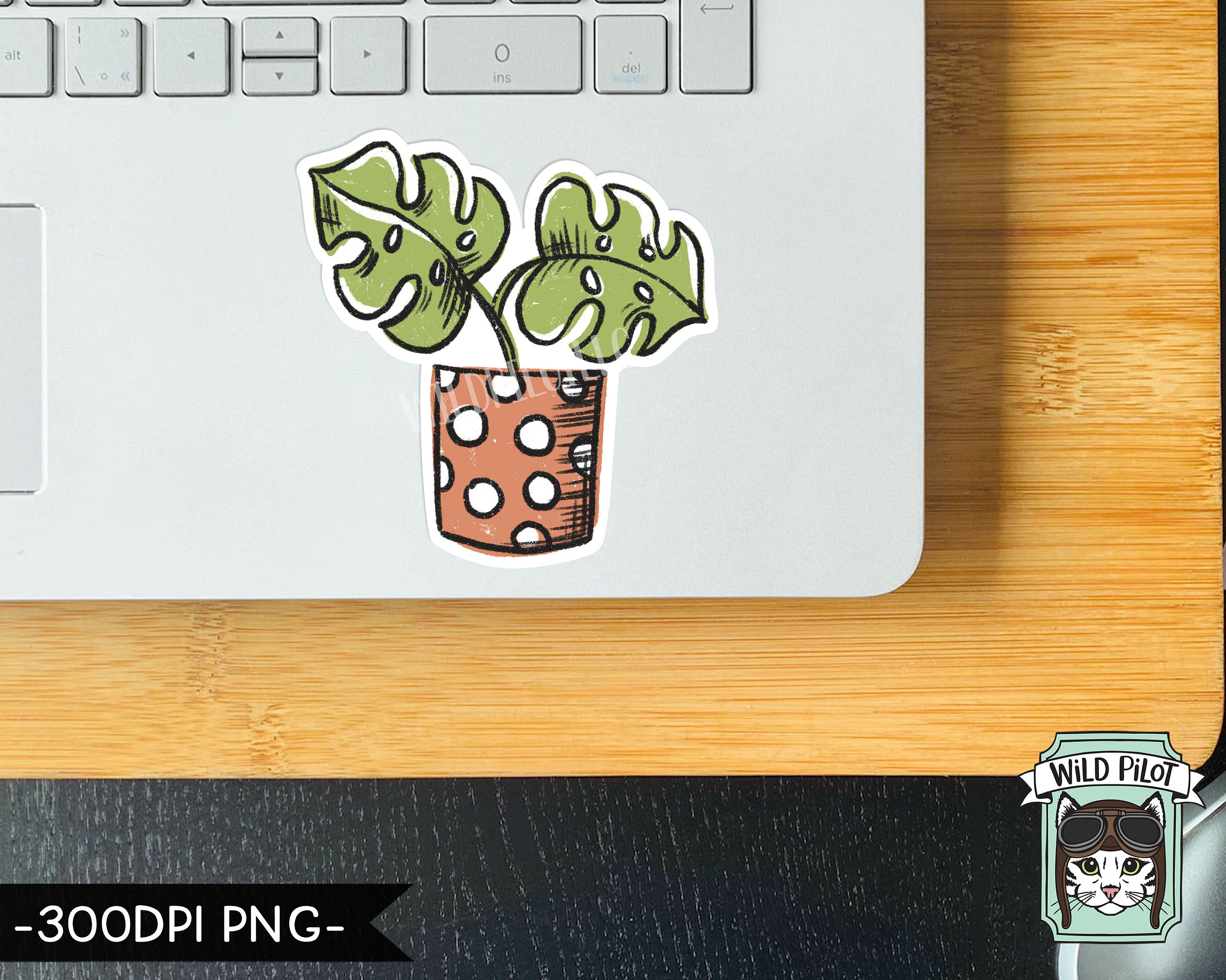 PRINTABLE Plants Sticker Files PNG File, Potted Plants Illustrations ...