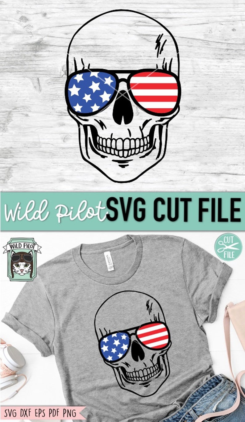 July 4th Skull SVG Fourth of July Skull Svg File July 4th | Etsy