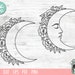 Moon Flowers Svg File, Moon Floral Svg, Man in the Moon Svg File, Moon ...