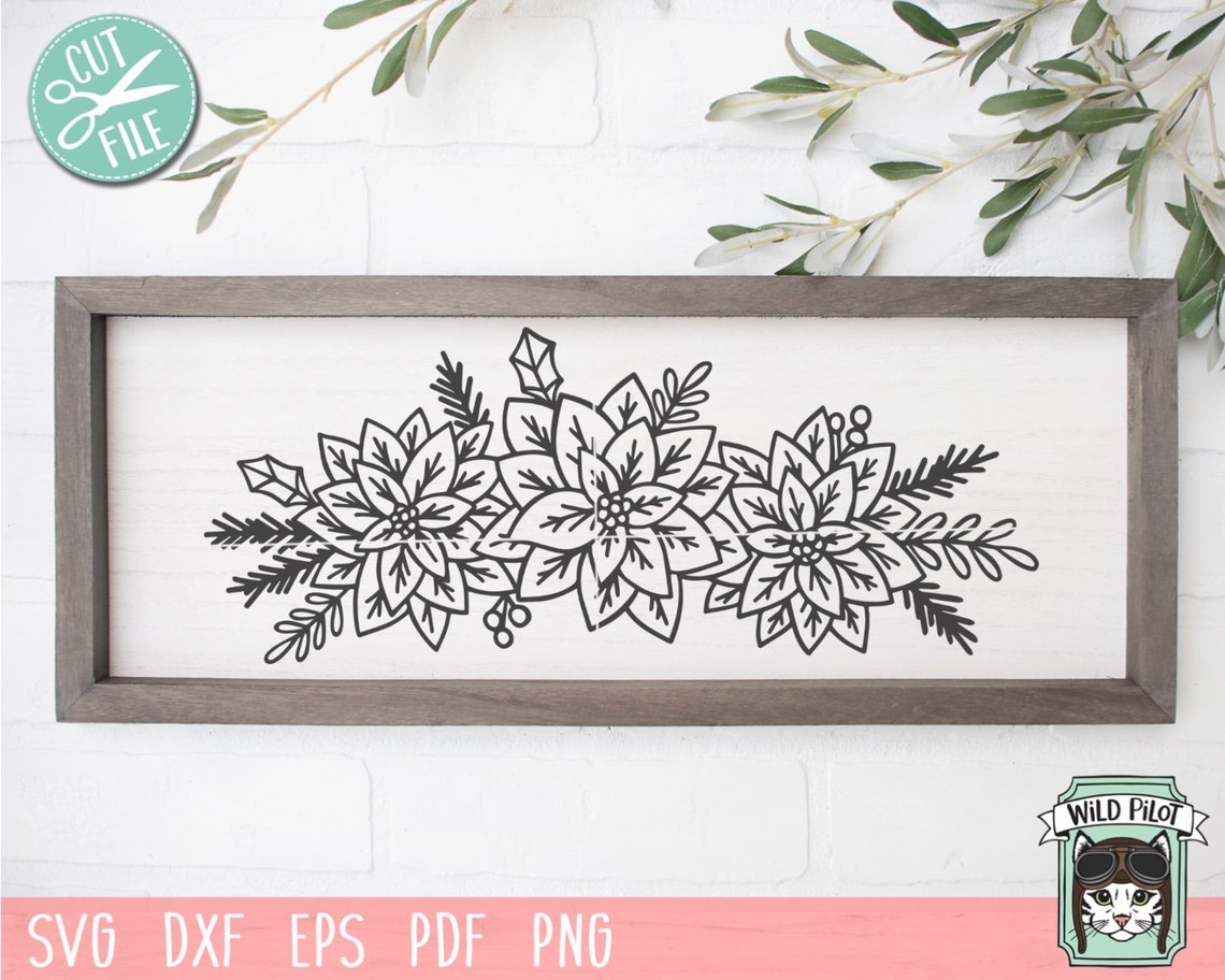 Poinsettia SVG File Poinsettia Cut File Christmas Svg - Etsy