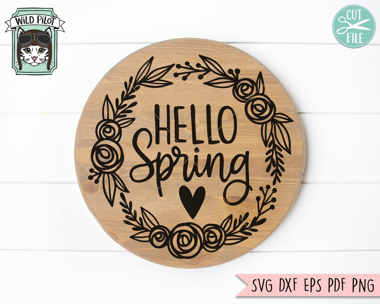 Hello Spring SVG Hello Spring Sign Svg File Round Sign SVG - Etsy