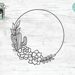 Cactus Frames SVG, Cactus SVG File, Cactus Monogram Svg, Cactus Border ...