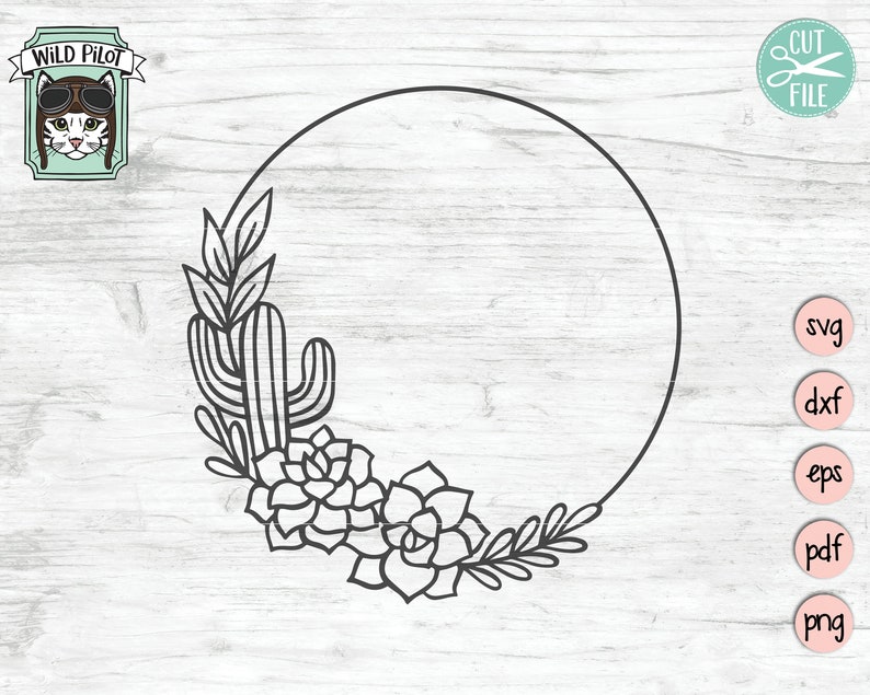 Cactus Frames SVG Cactus SVG archivo Cactus Monogram svg | Etsy