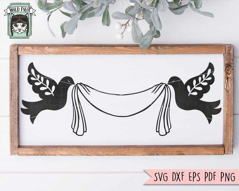 Dove Banner SVG Wedding Banner SVG Dove Banner Clipart Dove - Etsy