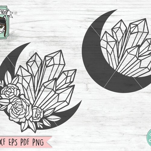 Magic Crystals SVG Files Crystal Cut File Crystal Moon - Etsy
