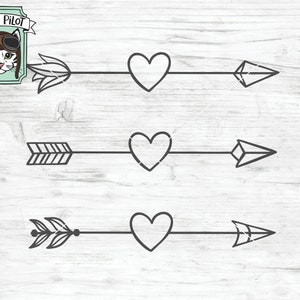 Arrows SVG Cut File, Arrow Heart SVG Cut Files, Valentines Day SVG ...