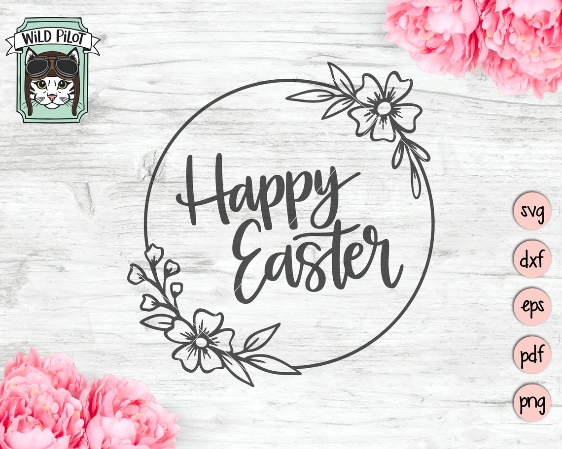 Happy Easter SVG Cut File, Easter Sign SVG File, Happy Easter PNG ...