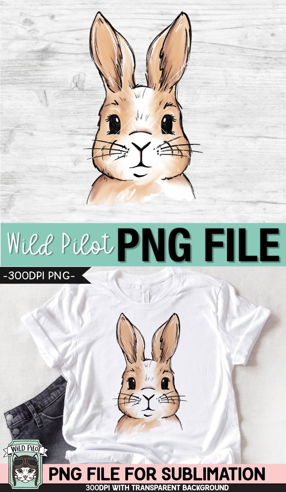 Bunny SUBLIMATION Design PNG, Easter Bunny Face Png File, Bunny Rabbit ...