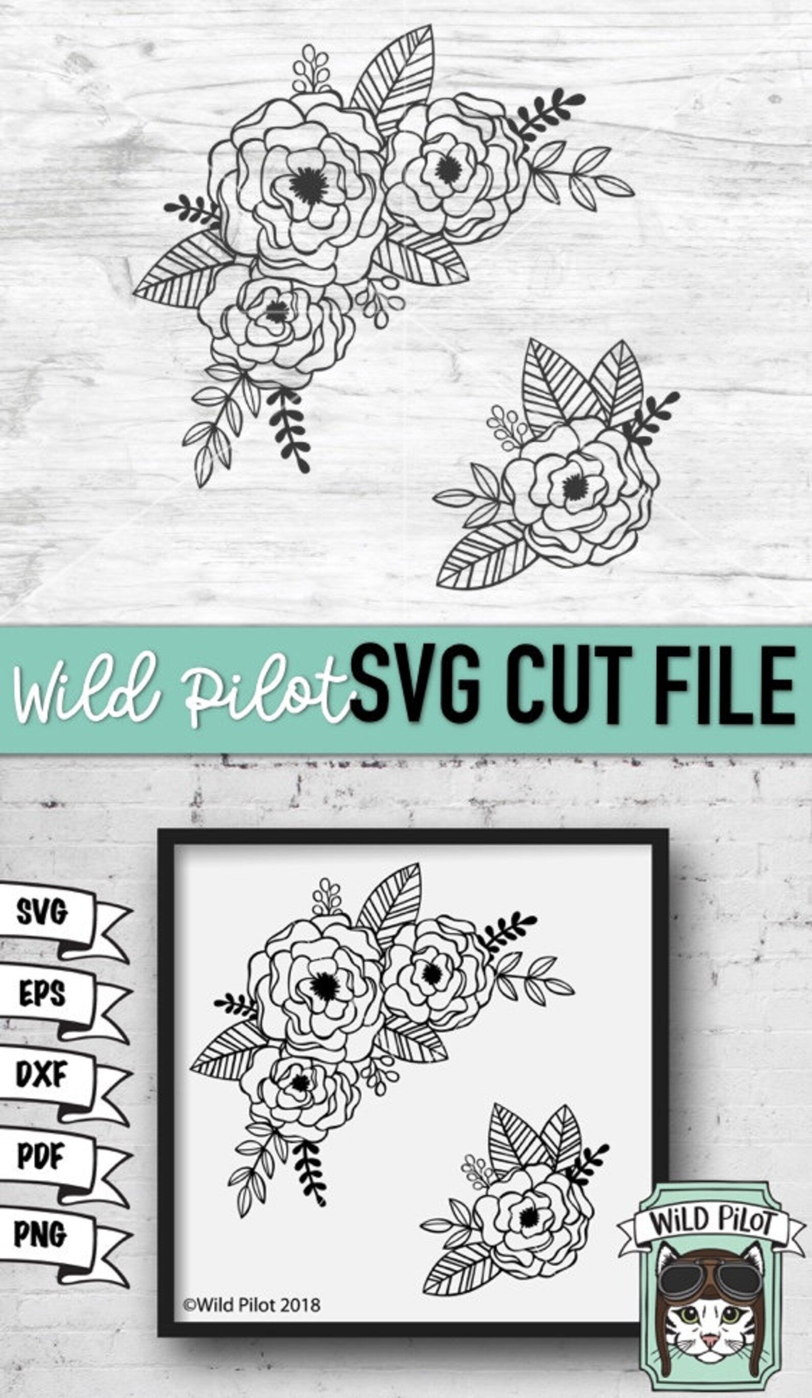 Flower SVG File Floral SVG Files Flower Cut Files Flower - Etsy