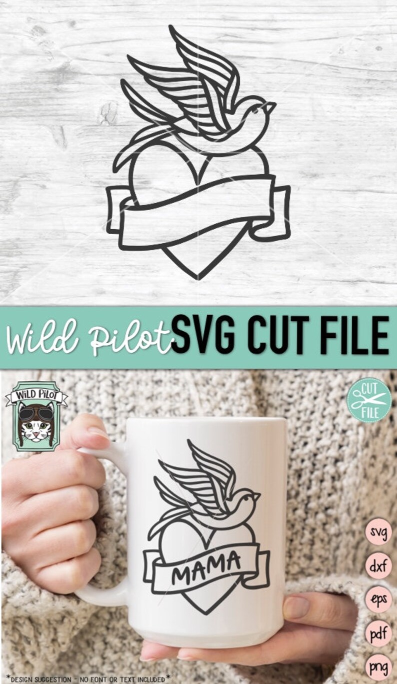 Bird SVG File Bird Heart SVG File Valentines Day Svg - Etsy