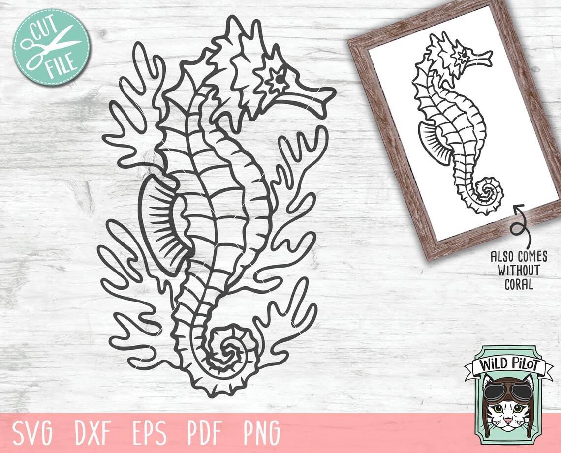 Seahorse SVG File, Seahorse Cut File, Seahorse Coral SVG File, Summer ...