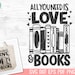 Book Lover SVG, Valentines Day Books SVG, Reading SVG, All You Need is ...