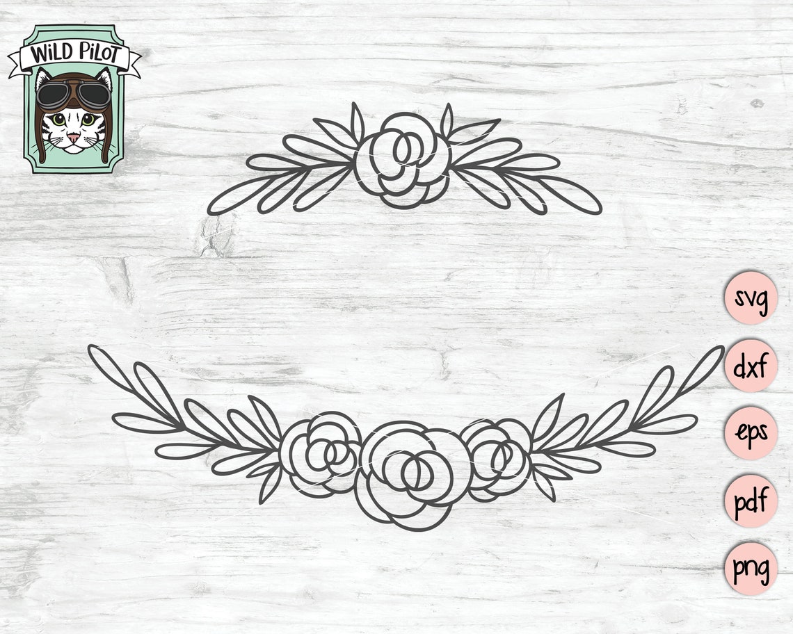 Flowers SVG File, Flower Border SVG, Flower Cut File, Line Divider Svg ...