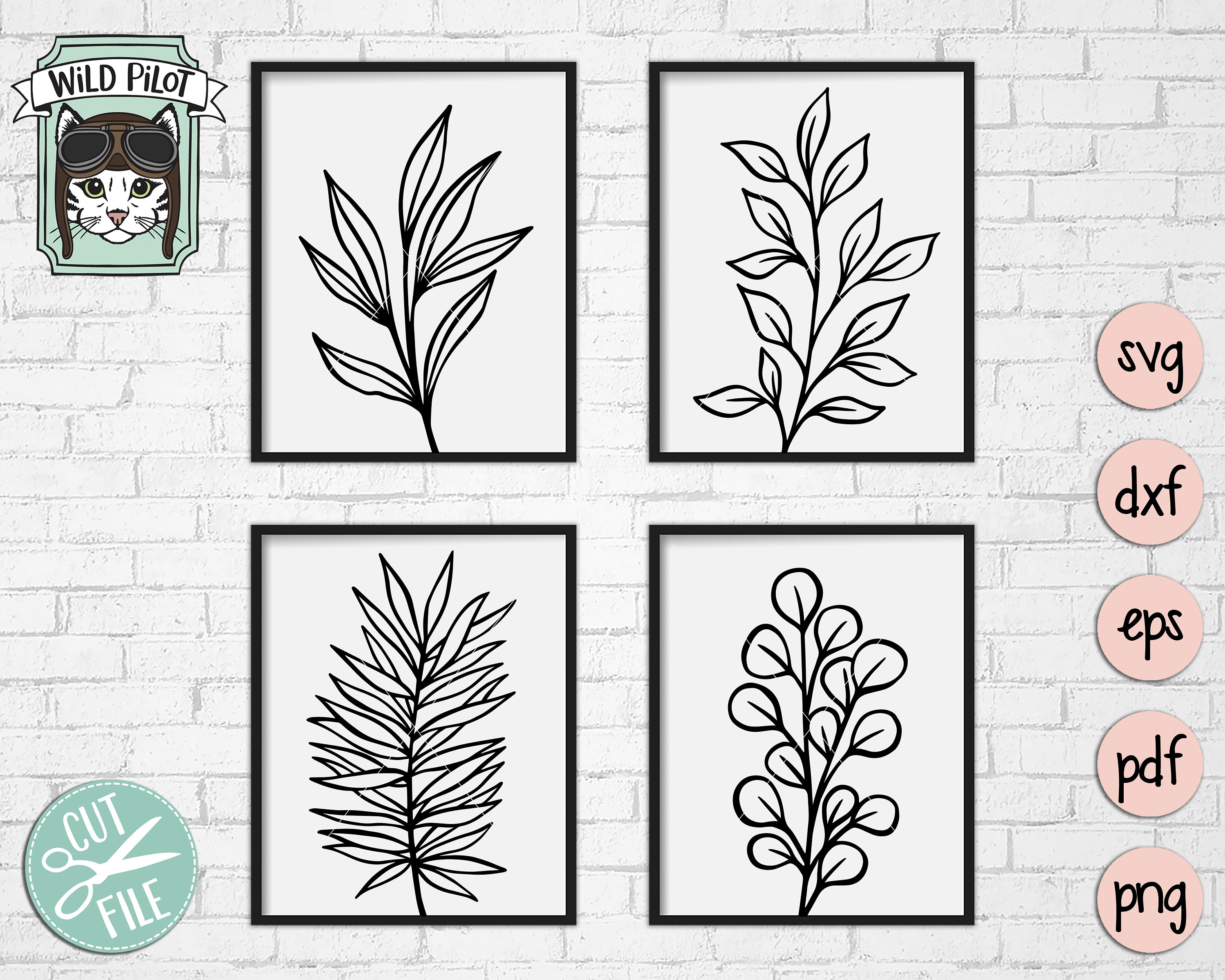 Deja SVG, Plants SVG files, Leaf cut file, Plant cut file, Leaf set svg ...
