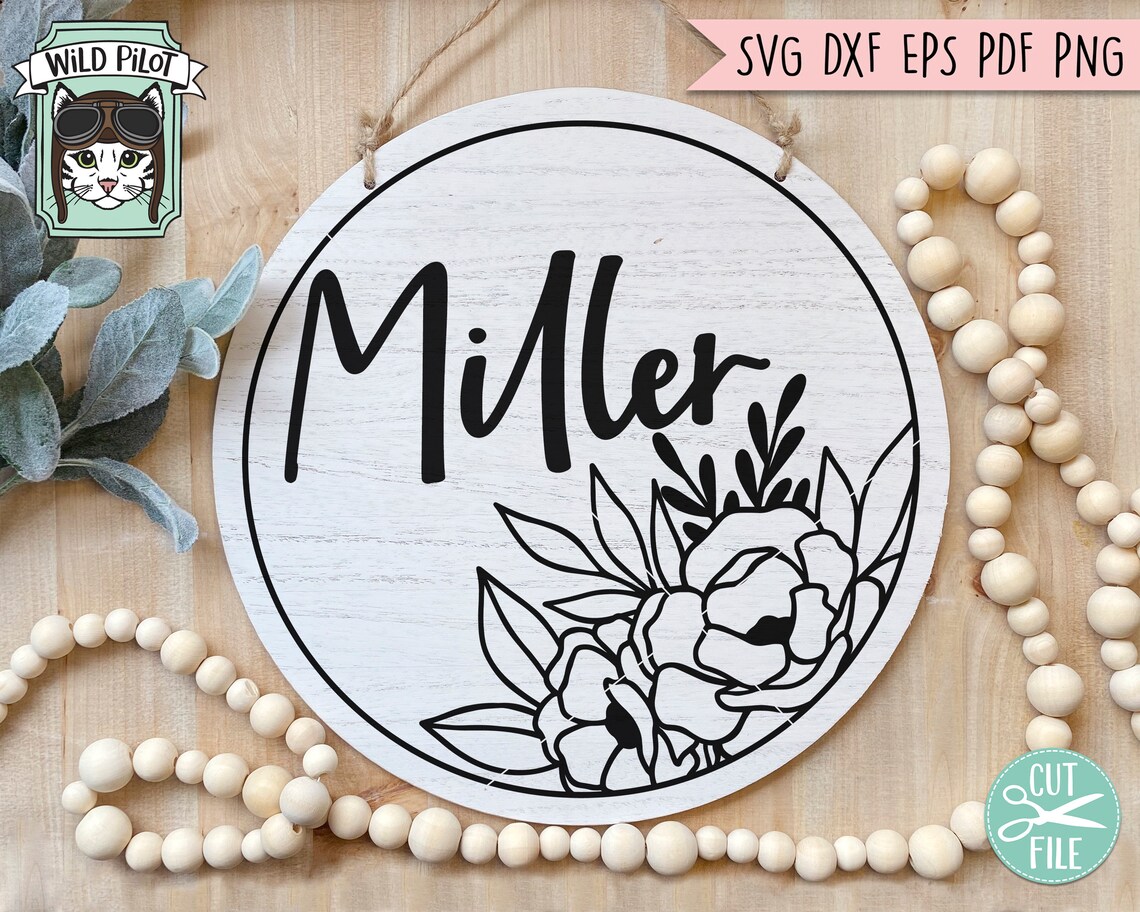 Flower Monogram Frame SVG File, Monogram Frame Cut File, Flower Border ...