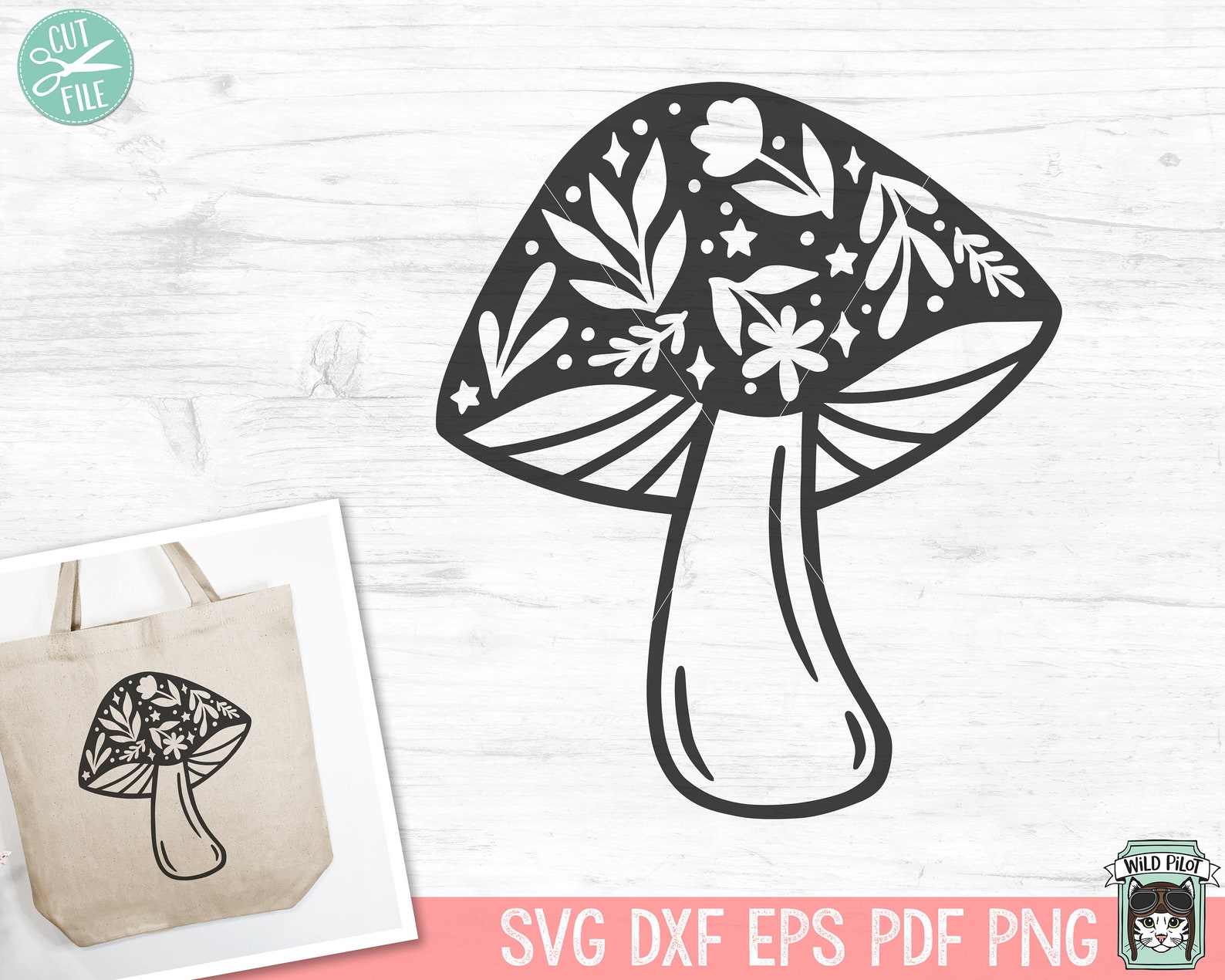 Mushroom SVG File, Mushroom Cut File, Mushroom Clipart, Mushroom Vector ...