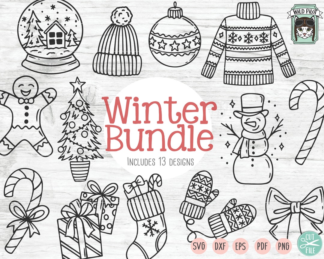 Christmas Bundle SVG Cut File, Snowman, Present, Candy Cane, Ugly ...