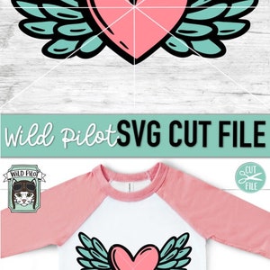 Heart With Wings SVG File, Valentines Day SVG File, Angel Wings Svg ...