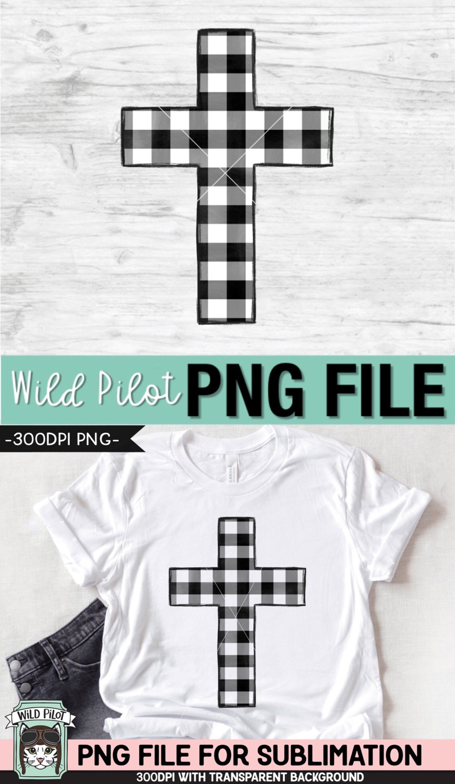 Plaid Cross SUBLIMATION Design PNG Easter Sublimation | Etsy