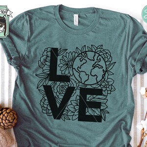 Love the Earth SVG File, Earth Day SVG File, Love Earth Flowers SVG Cut ...