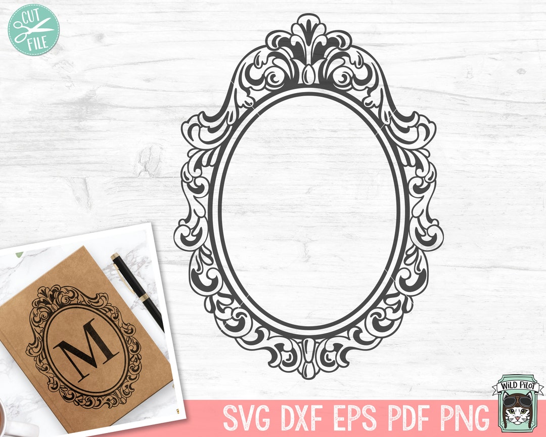 Monogram Frame SVG, Decorative Frame Svg File, Ornate Frame Clipart ...
