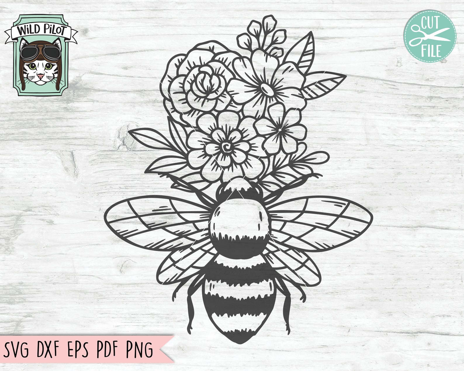 Flower Bee Svg, Floral Bee Svg File, Save the Bees Svg, Bee Kind, Bee ...