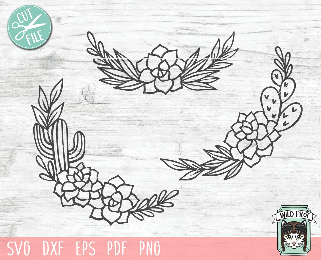 Cactus Borders SVG, Cactus SVG File, Cactus Monogram Svg, Cactus Frame ...