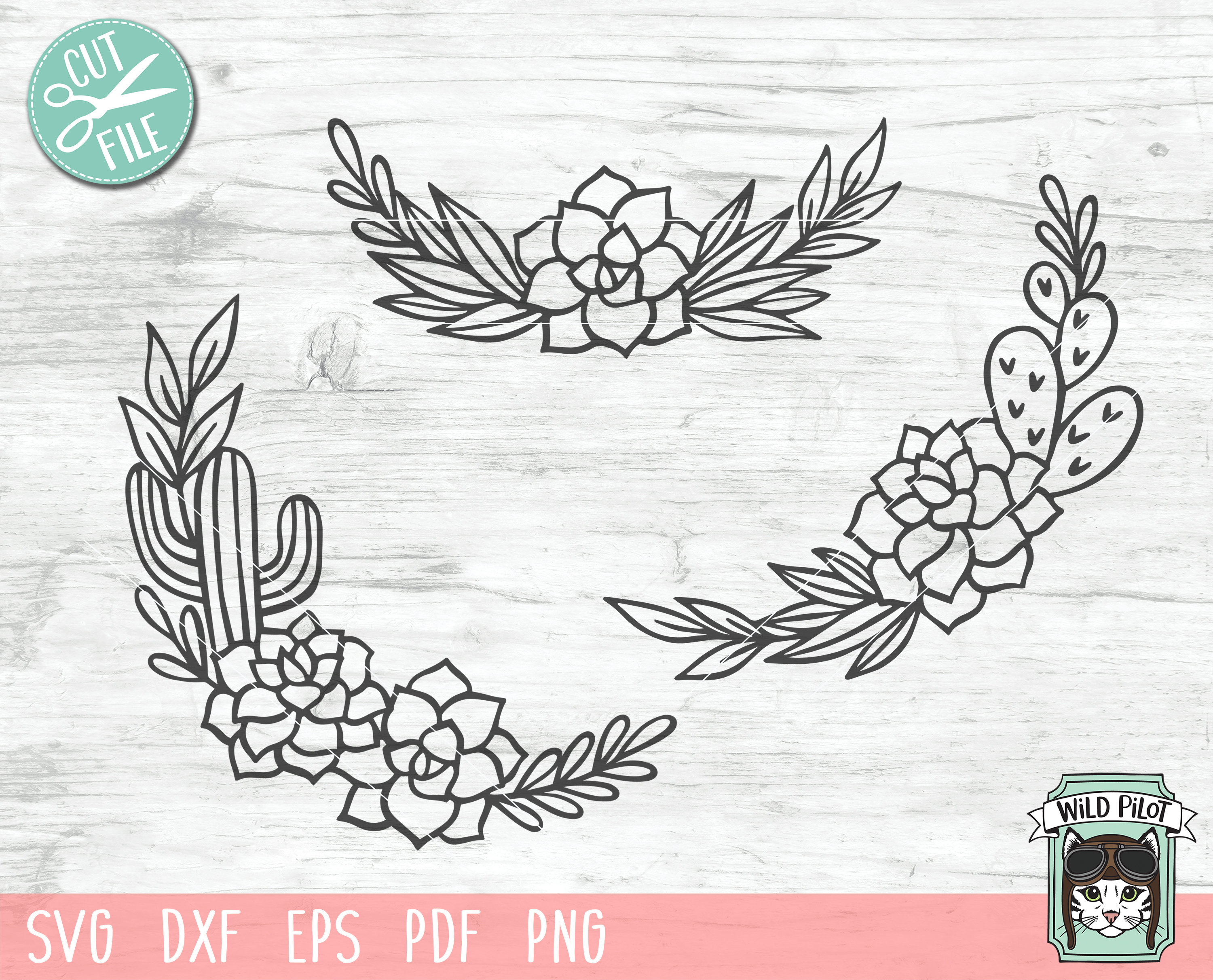Cactus Borders SVG Cactus SVG file Cactus Monogram svg | Etsy