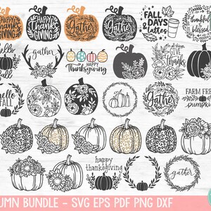 Fall SVG File Bundle, Autumn Svg Bundle, Thanksgiving Svg Bundle ...