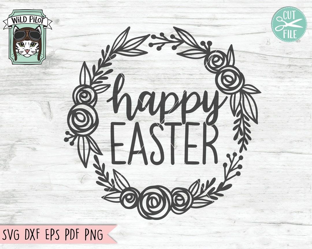 Happy Easter SVG Cut File, Easter Sign SVG File, Happy Easter PNG ...