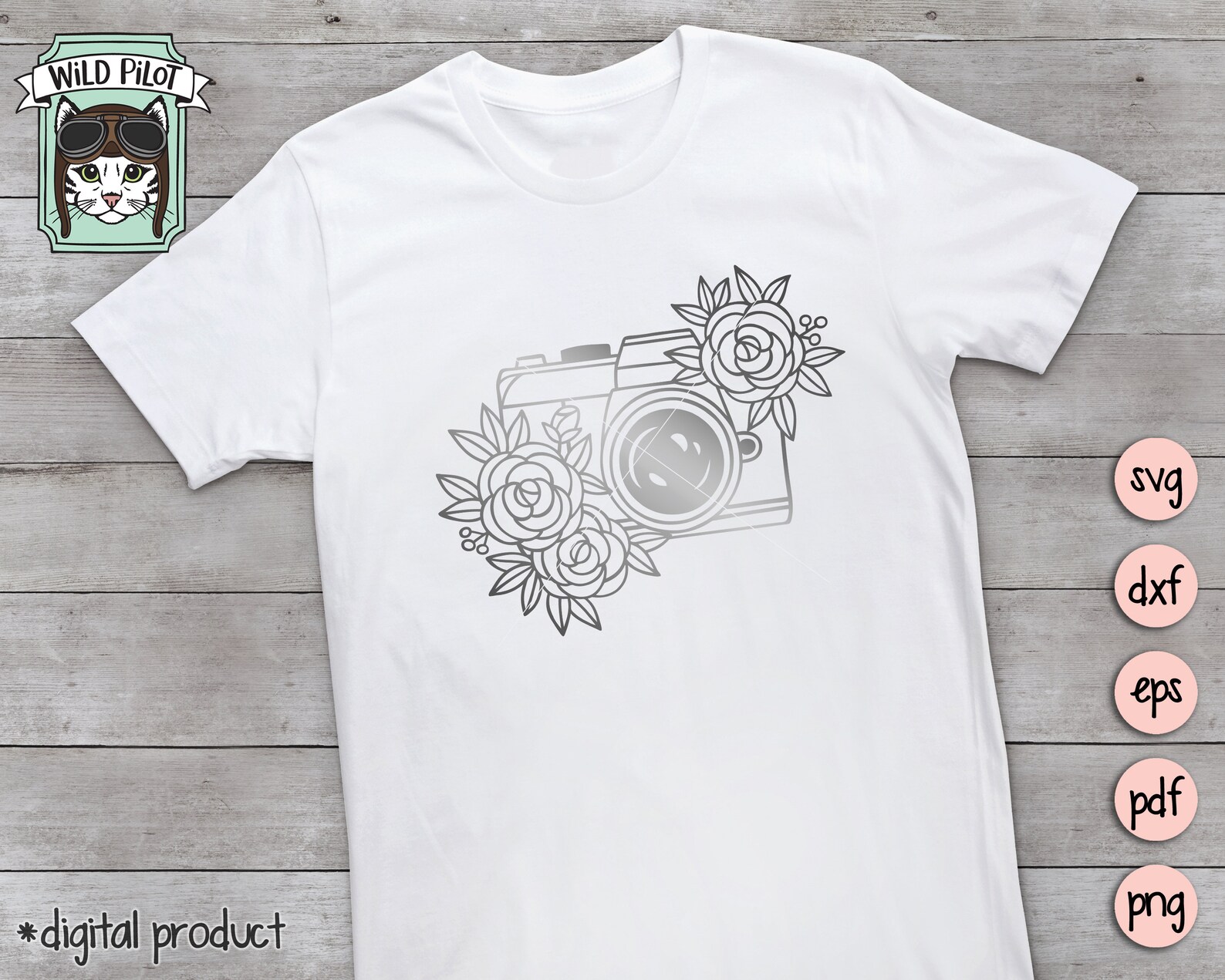 Floral Camera SVG File Flower Camera Cut File Photography | Etsy