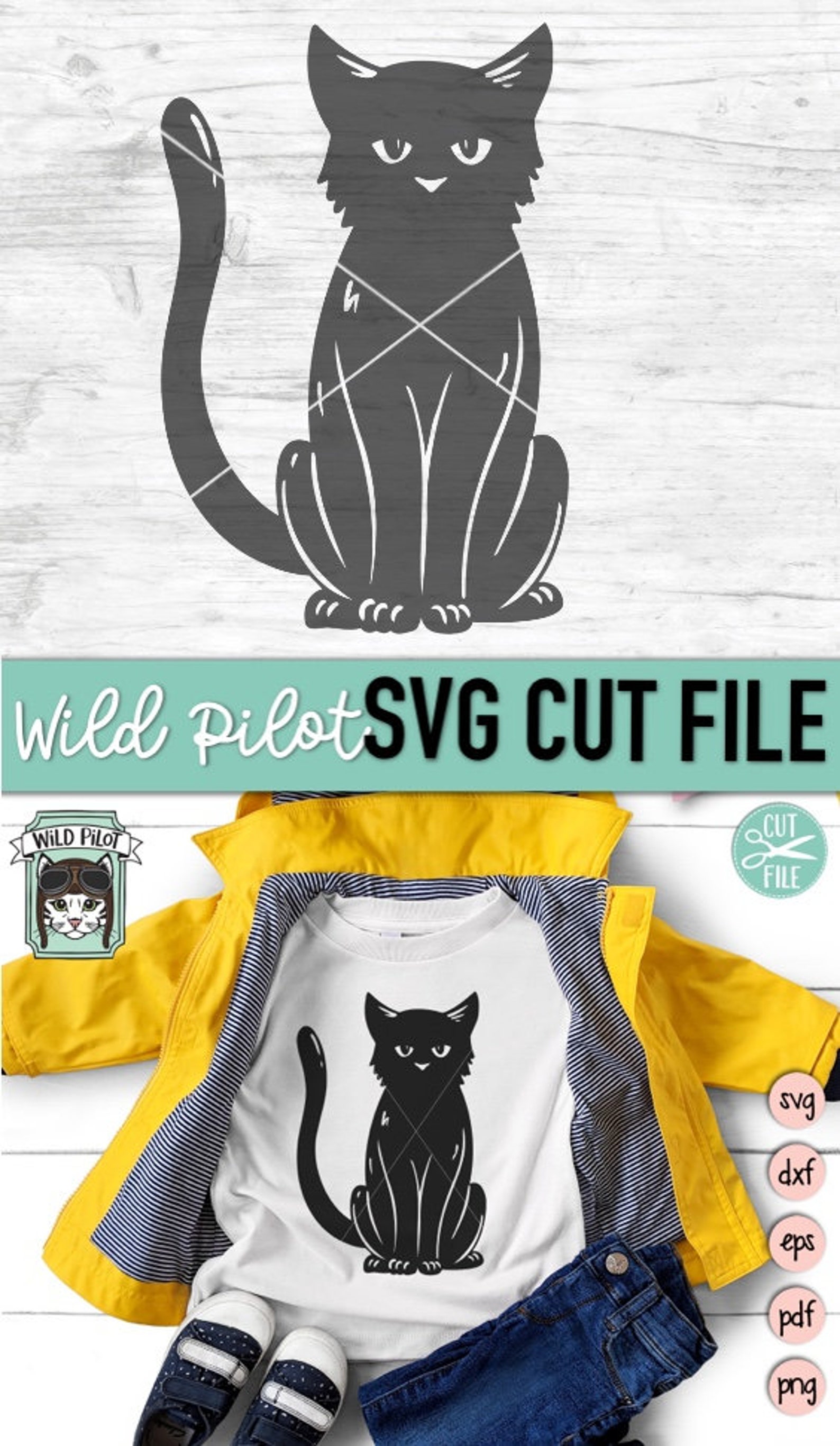 Cat SVG File Cat Cut File Cat Silhouette SVG Black Cat Svg | Etsy