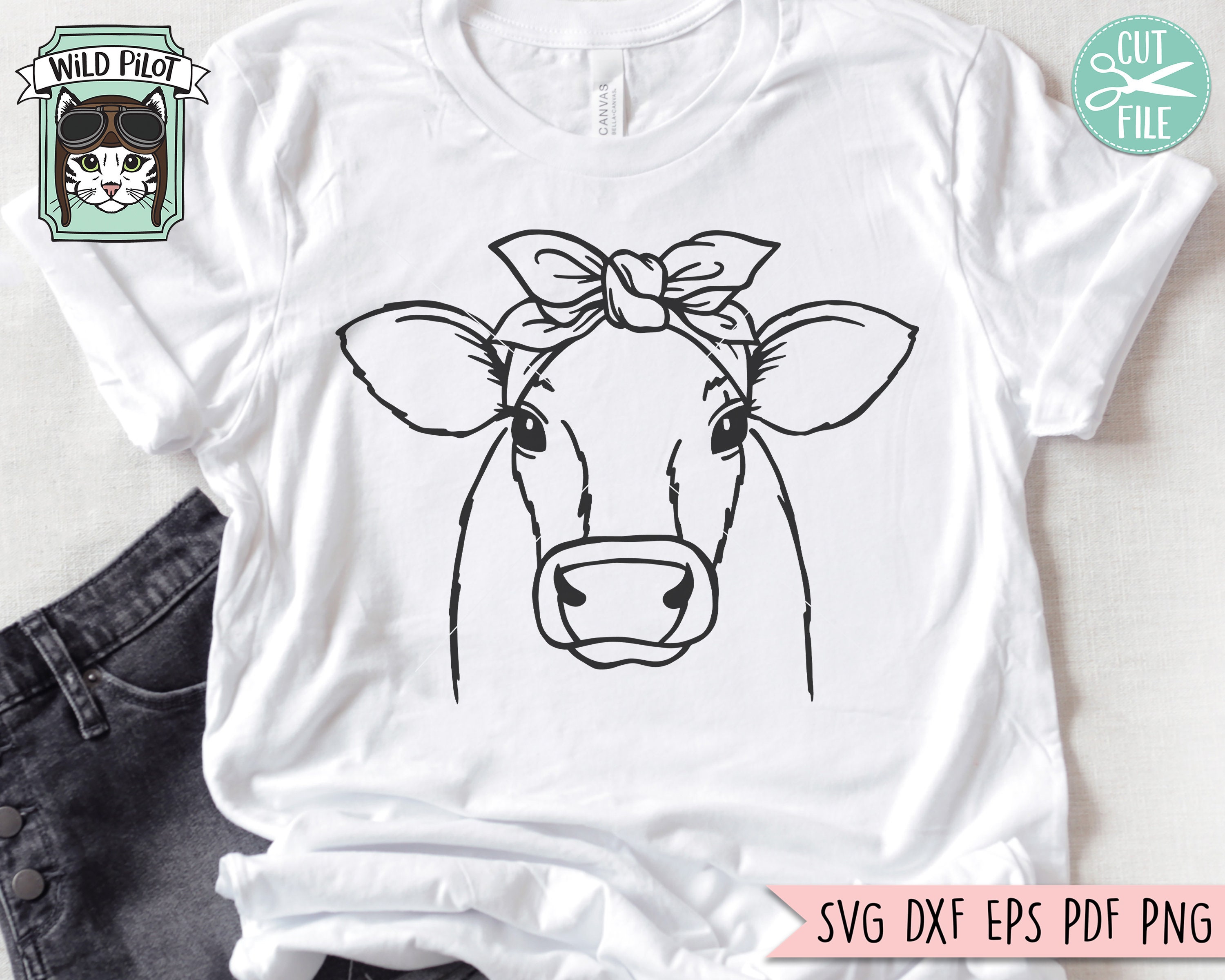 Cow Bandana SVG Cow SVG File Cow Cut File Cow With Bandana | Etsy