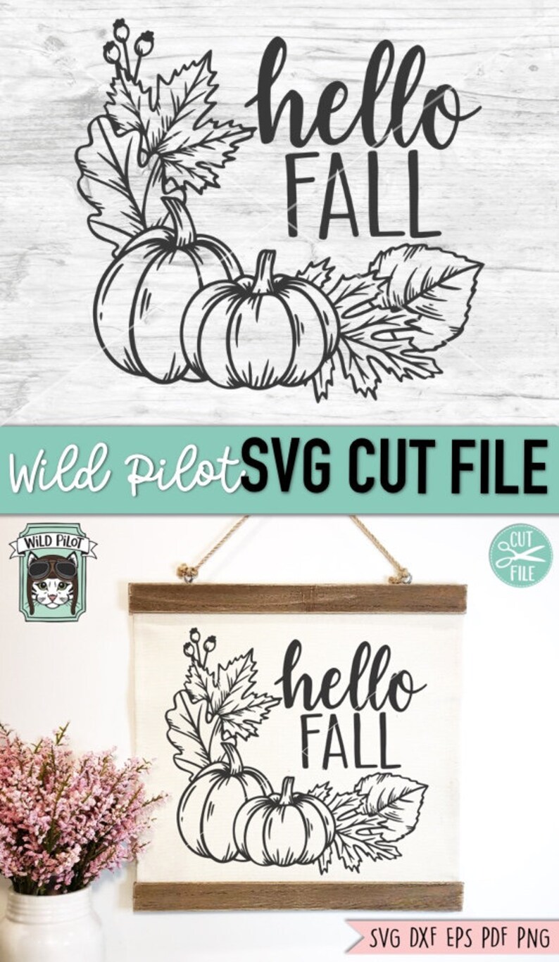 Hello Fall SVG, Pumpkin SVG, Pumpkin Wreath SVG, Hello Fall Cut File ...