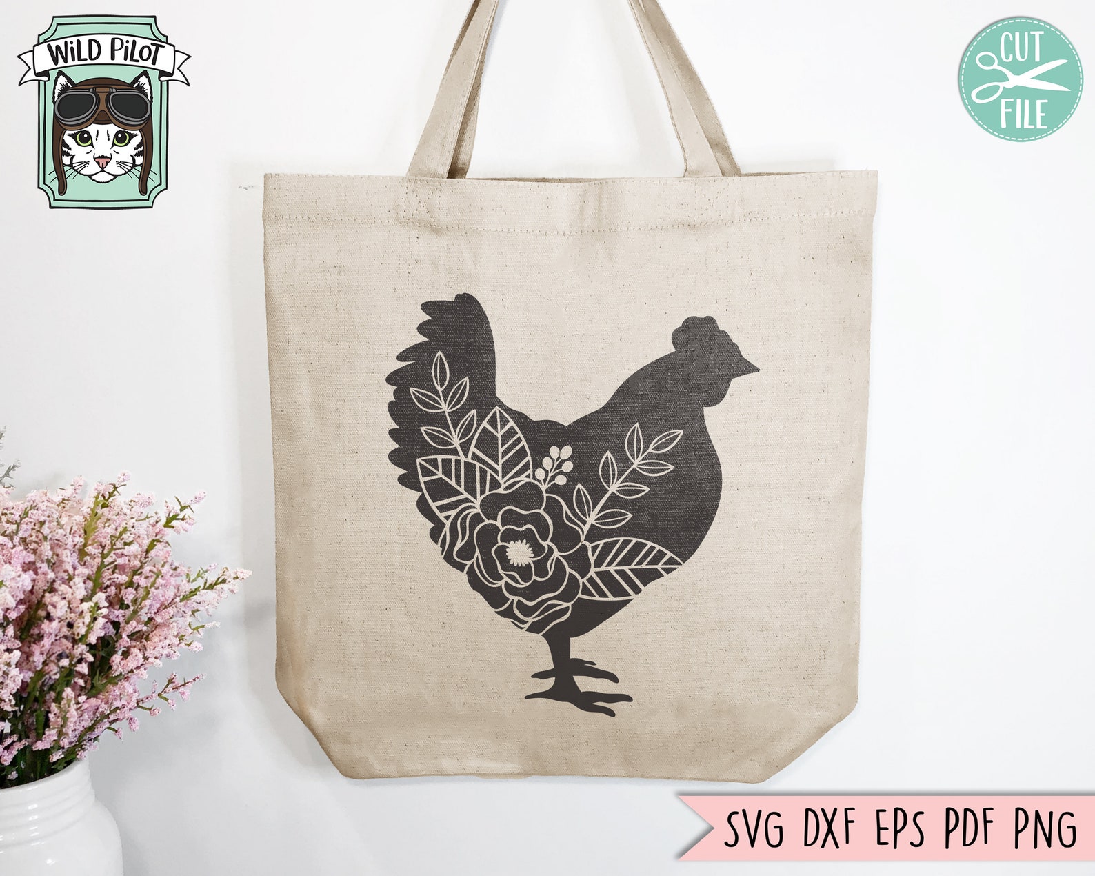 Chicken SVG, Chicken Silhouette SVG, Chicken Clipart, Pretty Chicken ...