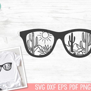 Cactus Sunglasses SVG File, Cactus Cut File, Desert Scene Svg, Cactus ...