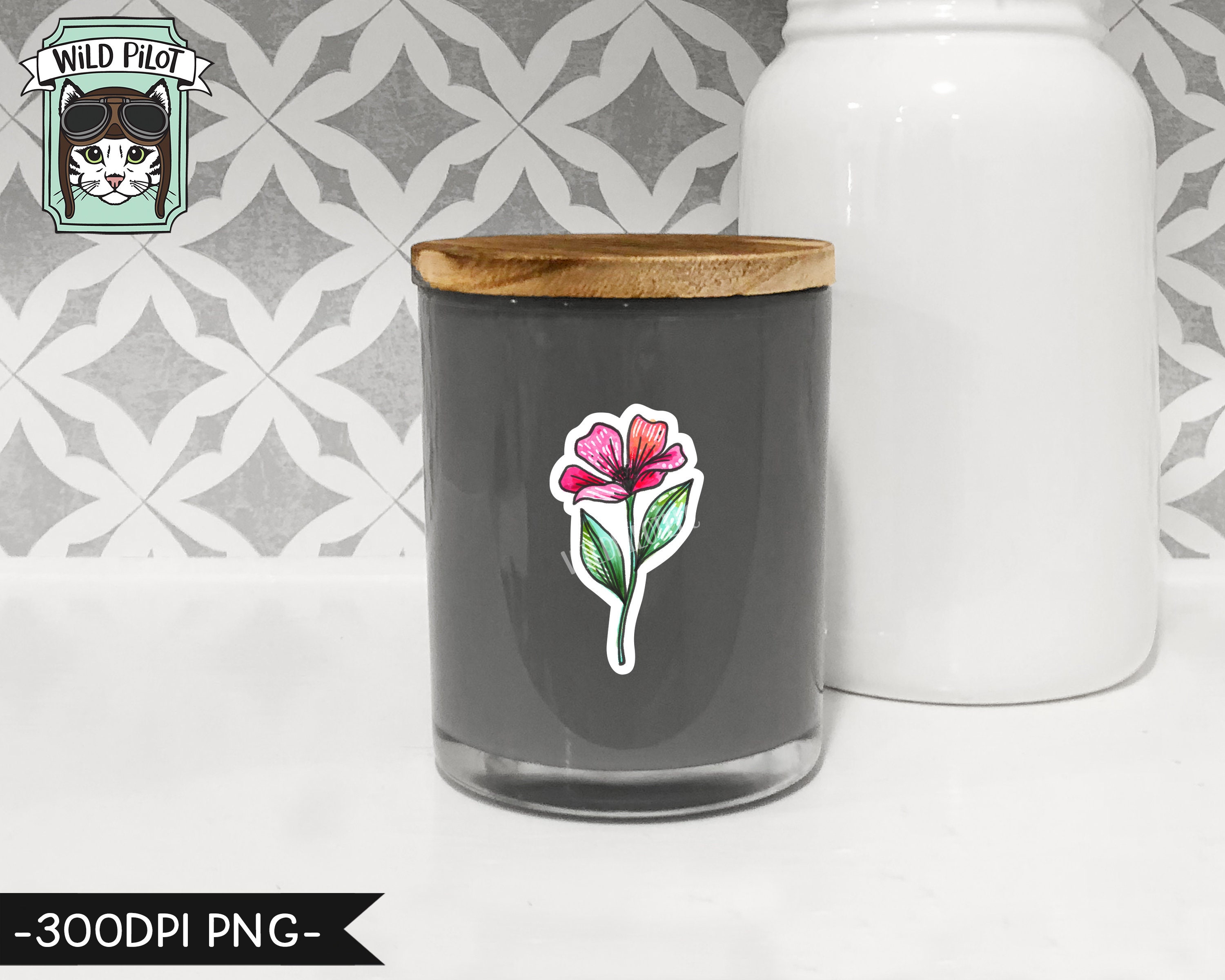 PRINTABLE Flower Sticker Files PNG File Watercolor Flower - Etsy