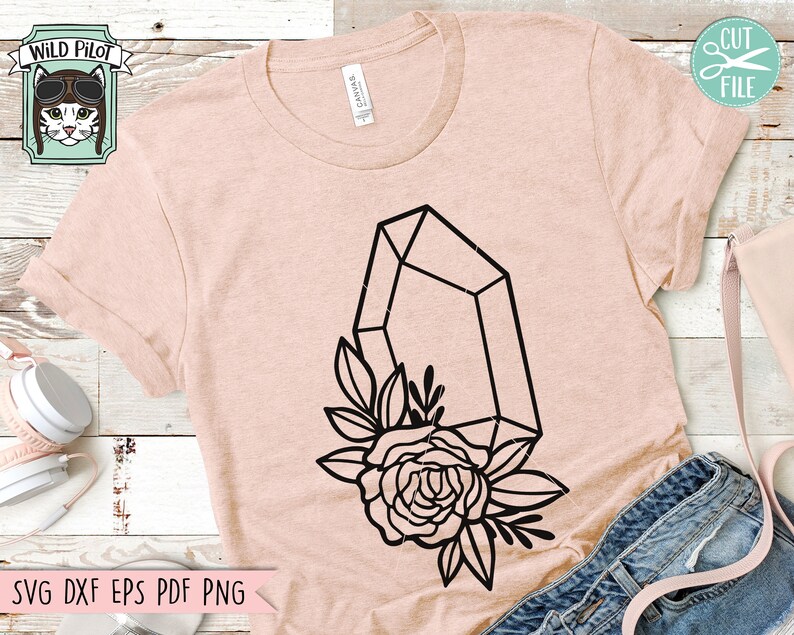 Crystals SVG Files, Crystal Cut File, Crystal Floral Svg, Crystal ...