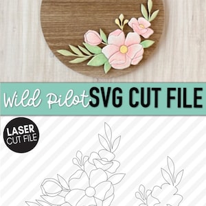 Flower LASER Cut File SVG, Floral LASER File, Single Line Flower Laser ...