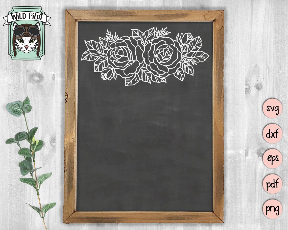 Rose SVG Flower Border svg Rose Border svg Rose cut file | Etsy